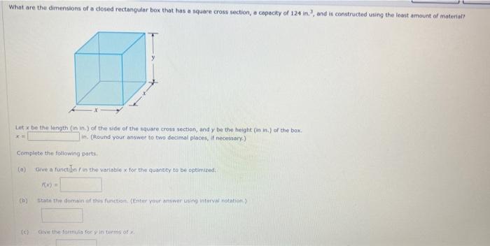 Solved What are the dimensions of a closed rectangular bor | Chegg.com