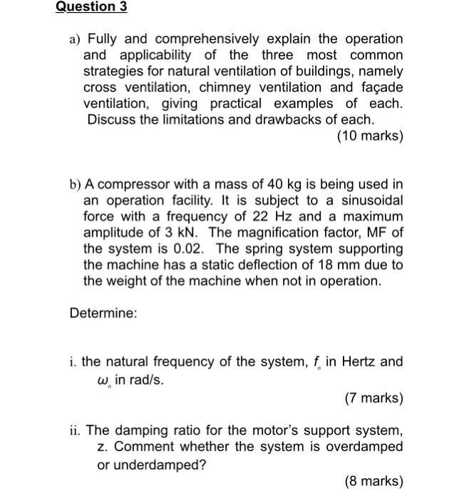 Solved Question 3 a) Fully and comprehensively explain the | Chegg.com