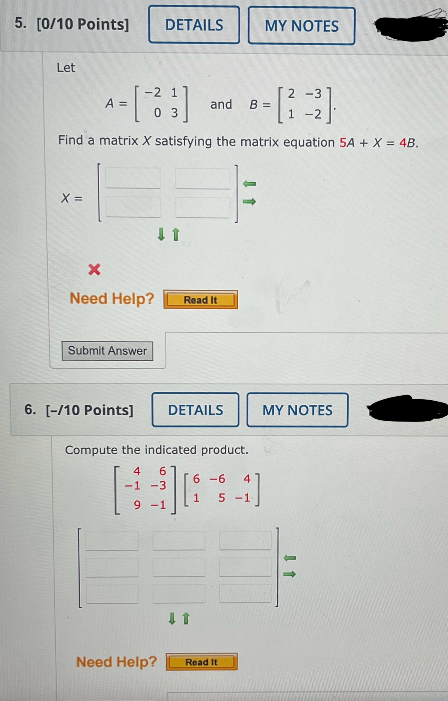 Solved 1.LetA=[-2103] ﻿and B=[2-31-2]Find a matrix x | Chegg.com