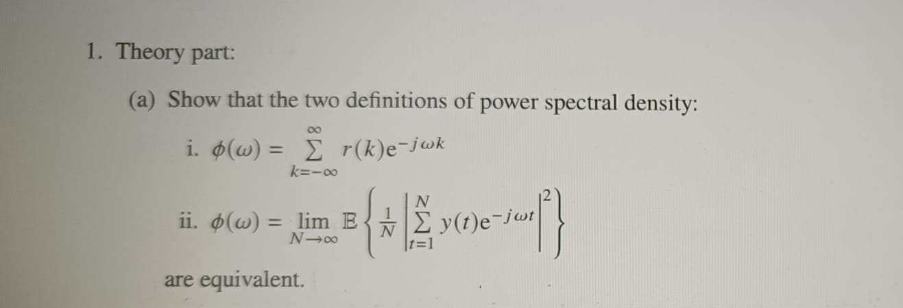 Solved Theory part:(a) ﻿Show that the two definitions of | Chegg.com
