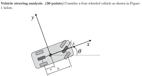Solved Vehicle steering analysis. (30 points) Consider a | Chegg.com