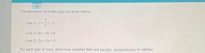 Solved The equations of three lines are given below. 3 Line | Chegg.com