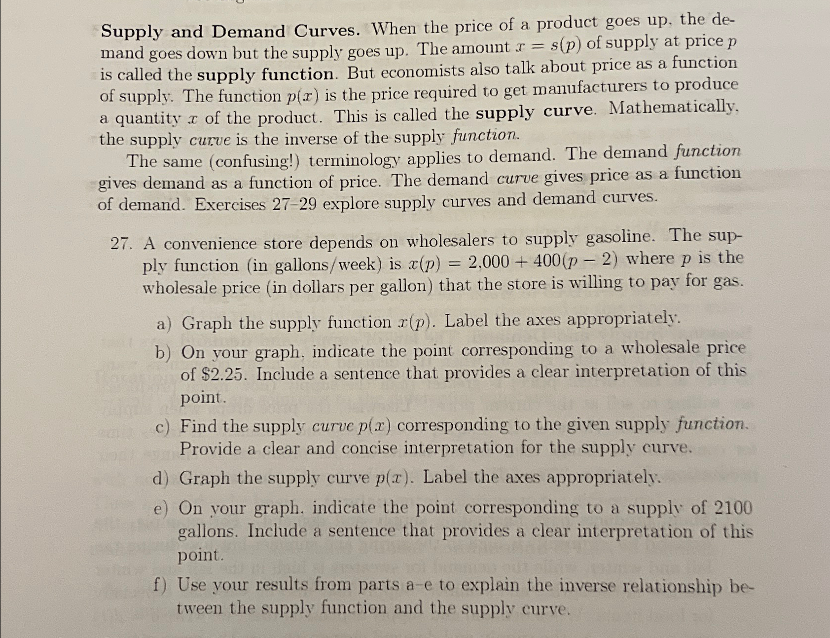 Solved Supply and Demand Curves. When the price of a product | Chegg.com