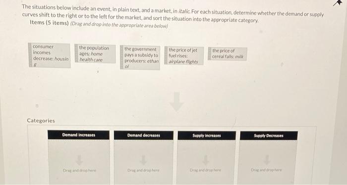 Solved The situations below include an event, in plain text, | Chegg.com