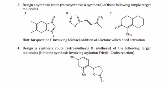 Solved 3. Design a synthesis route (retrosynthesis & | Chegg.com