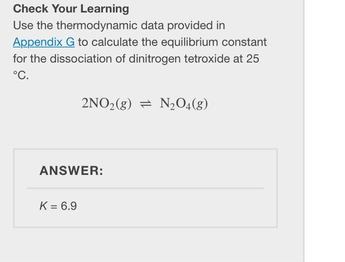 Solved Check Your Learning Use the thermodynamic data | Chegg.com