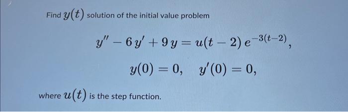 Solved Find y(t) solution of the initial value problem | Chegg.com