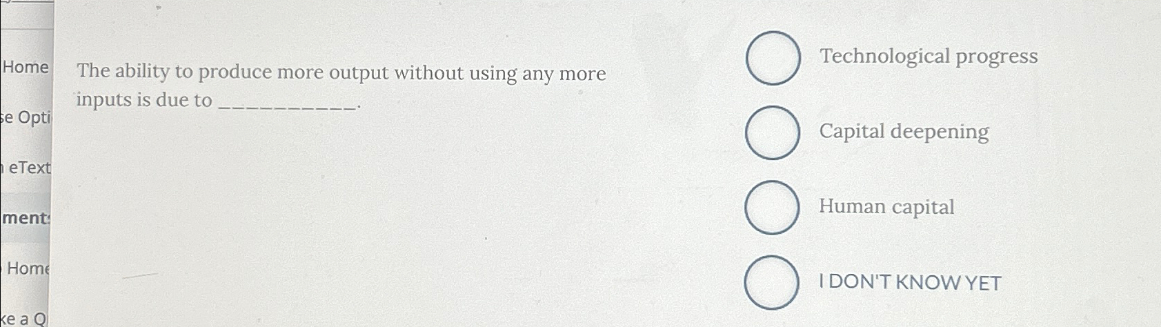 Solved Technological progressThe ability to produce more | Chegg.com