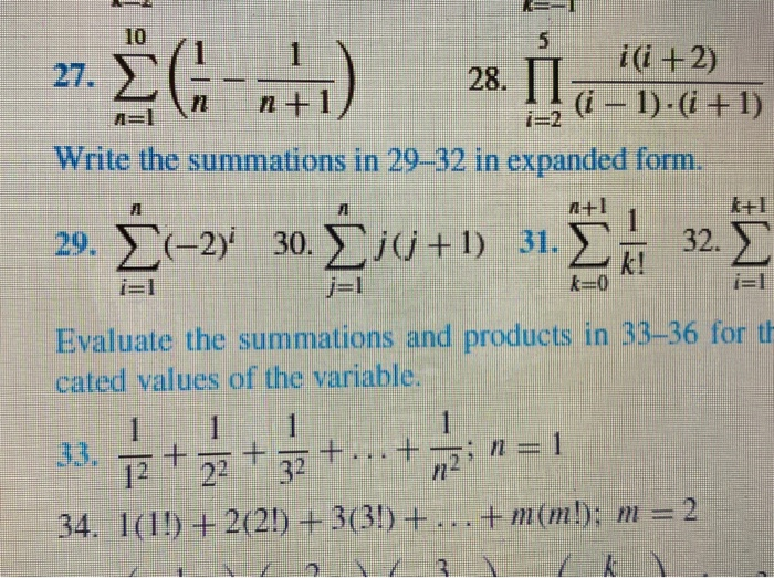 Solved ΤΟ 2 Write the summations in 29–32 in expanded form. | Chegg.com