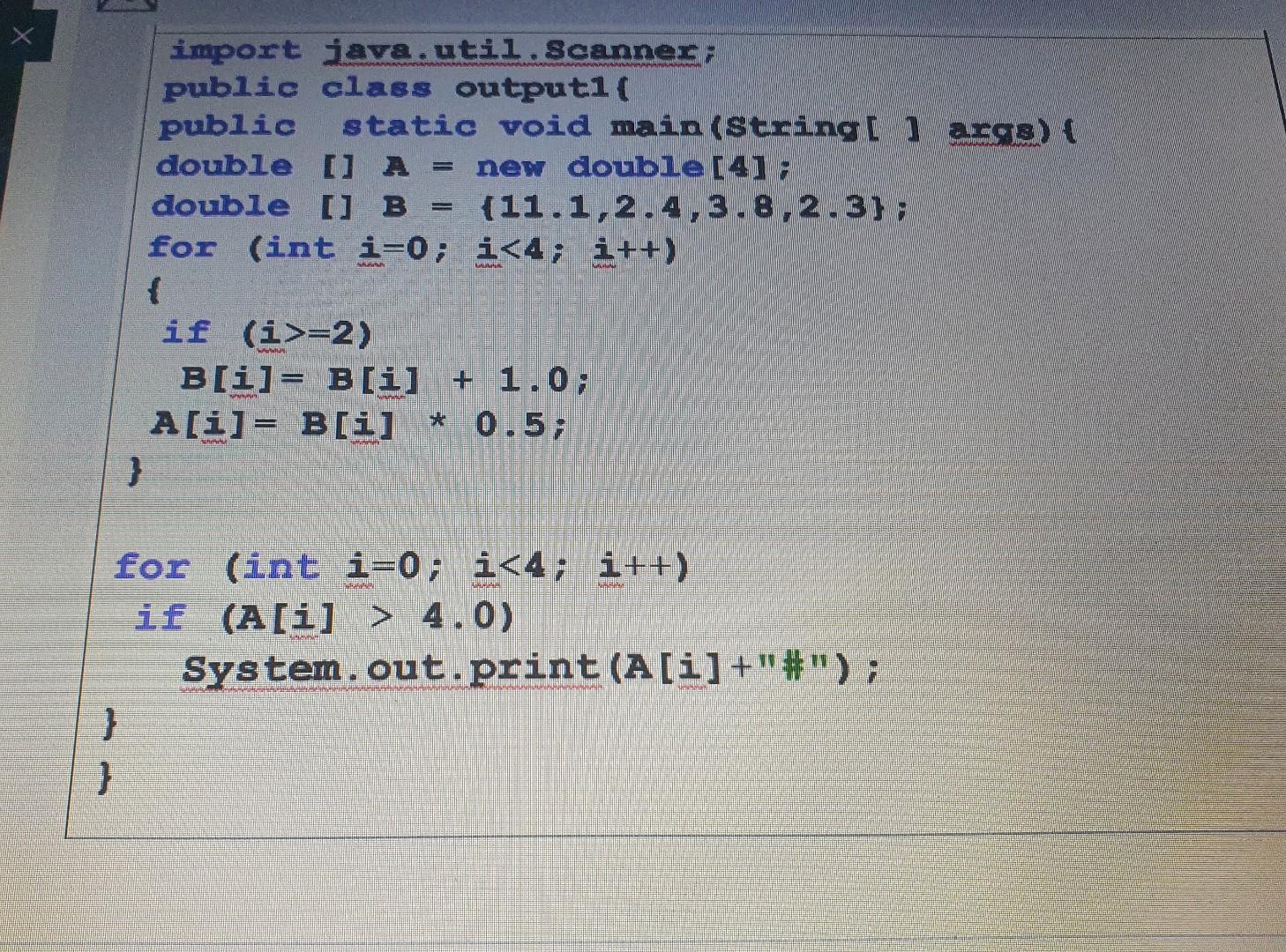 Solved import java.util.Scanner: public class outputi public | Chegg.com