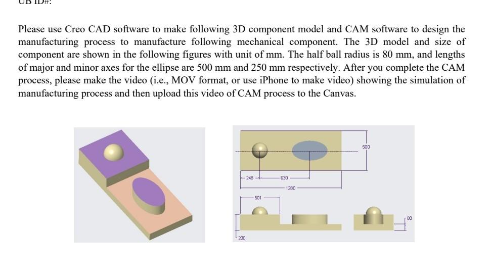 Solved Please use Creo CAD software to make following 3D | Chegg.com