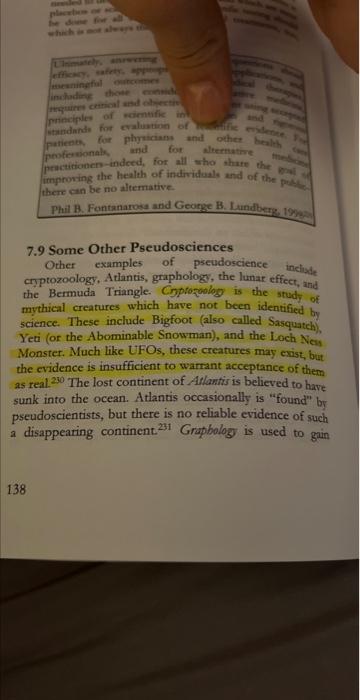 need 2 and 3 only, some of the pseudoscience are | Chegg.com