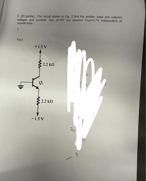 Solved 3. (20 points). For circuit shown in Fig. 3 find the | Chegg.com