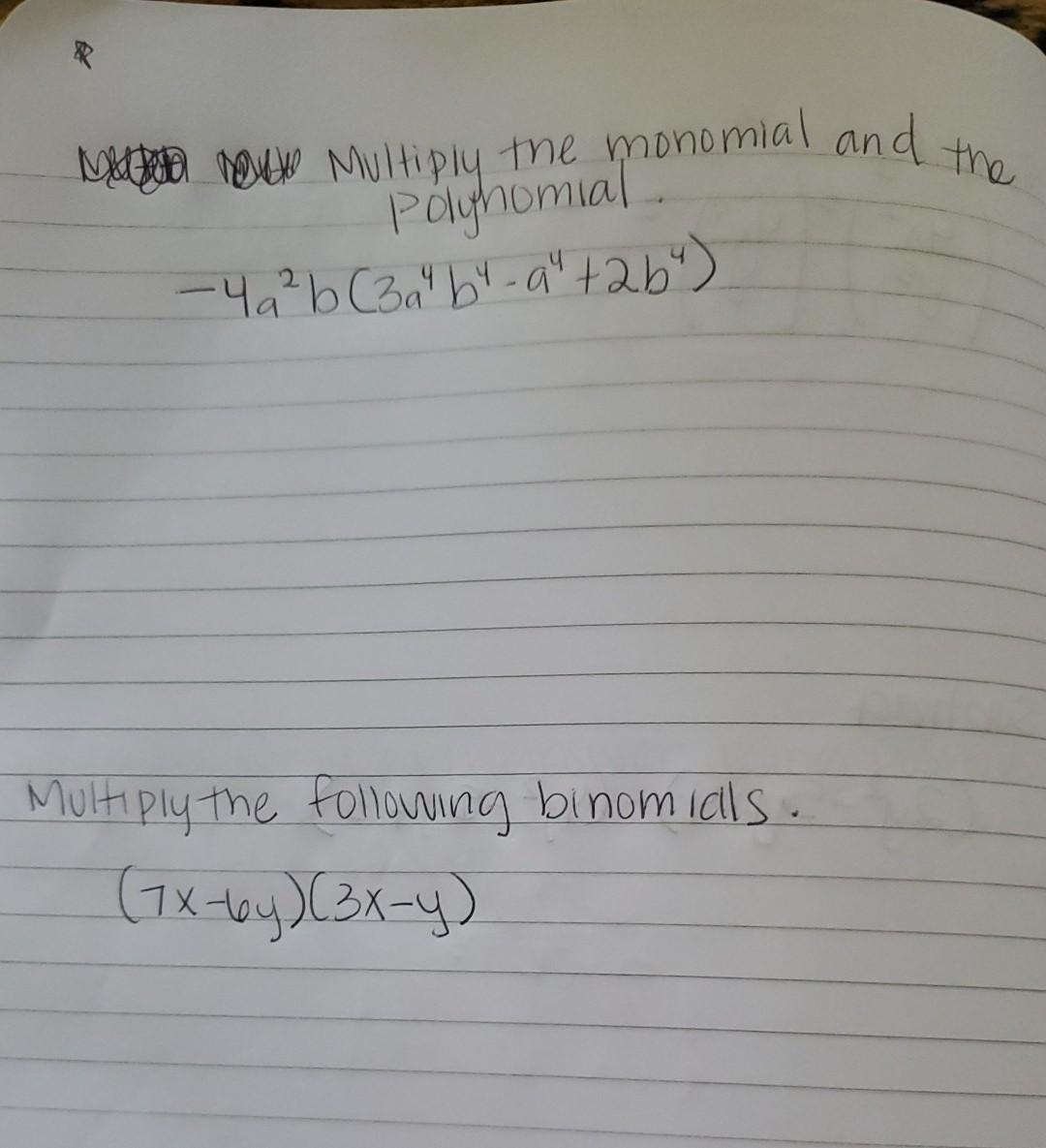 Solved Meme noww Multiply me monomial and the Polyhomial | Chegg.com