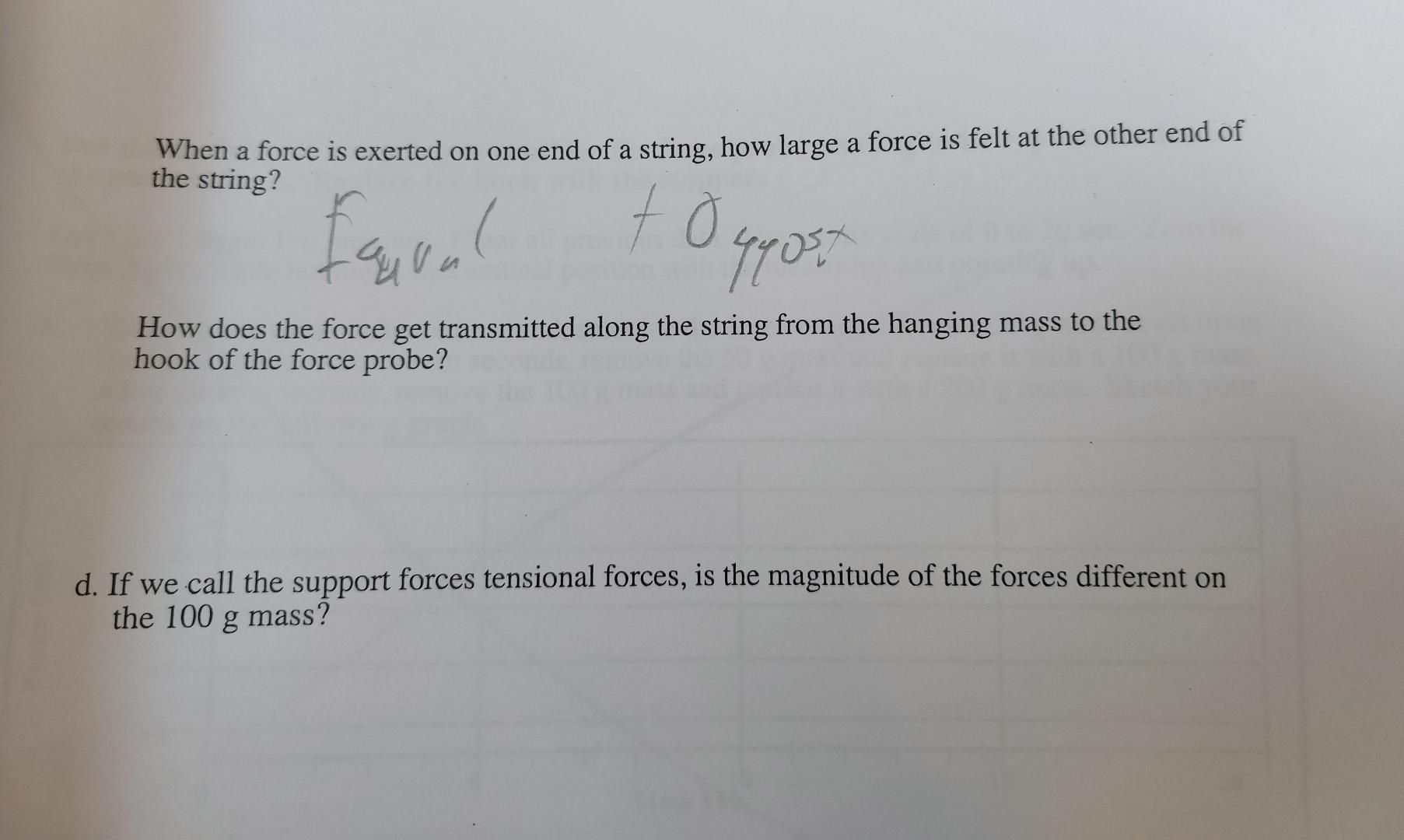If you hang a 100 g mass from a chain attached to the | Chegg.com