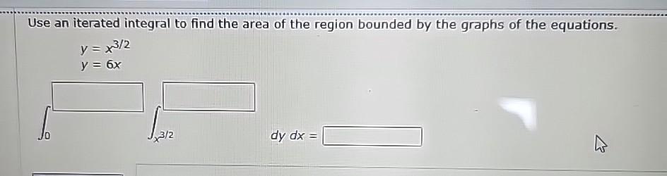 Solved Use an iterated integral to find the area of the | Chegg.com
