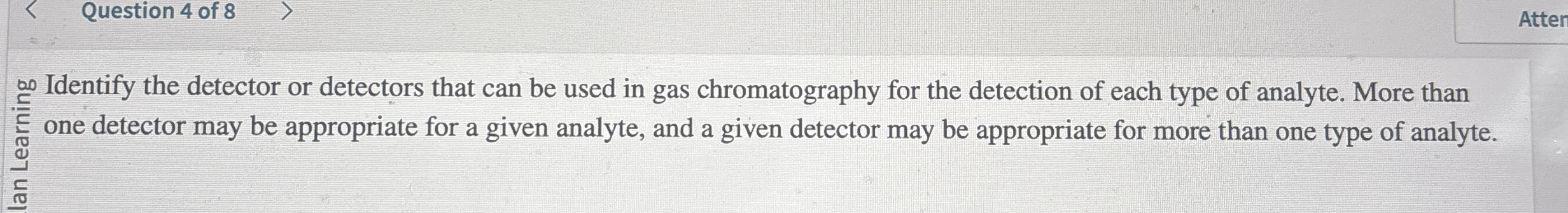 Solved Question 4 ﻿of 800 ﻿Identify the detector or | Chegg.com