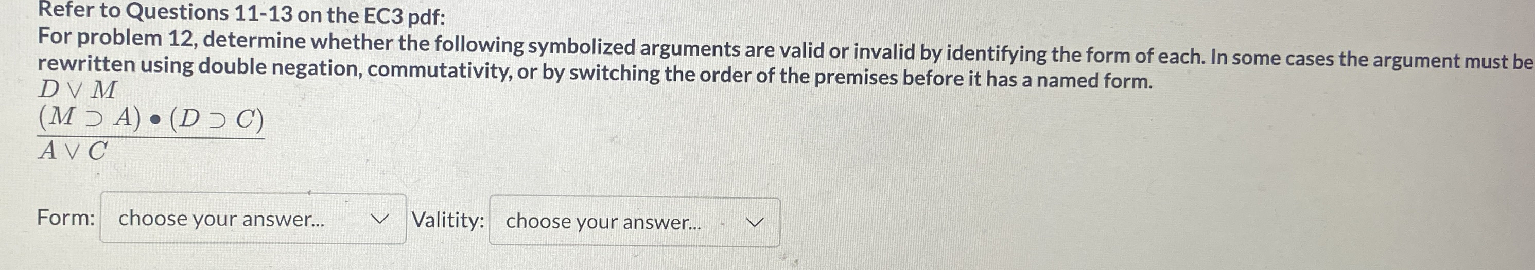 Solved Refer to Questions 11-13 ﻿on the EC3 ﻿pdf:For problem | Chegg.com