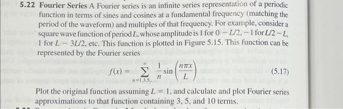 Solved In Matlab 522 Fourier Series A Fourier Series Is An 3181