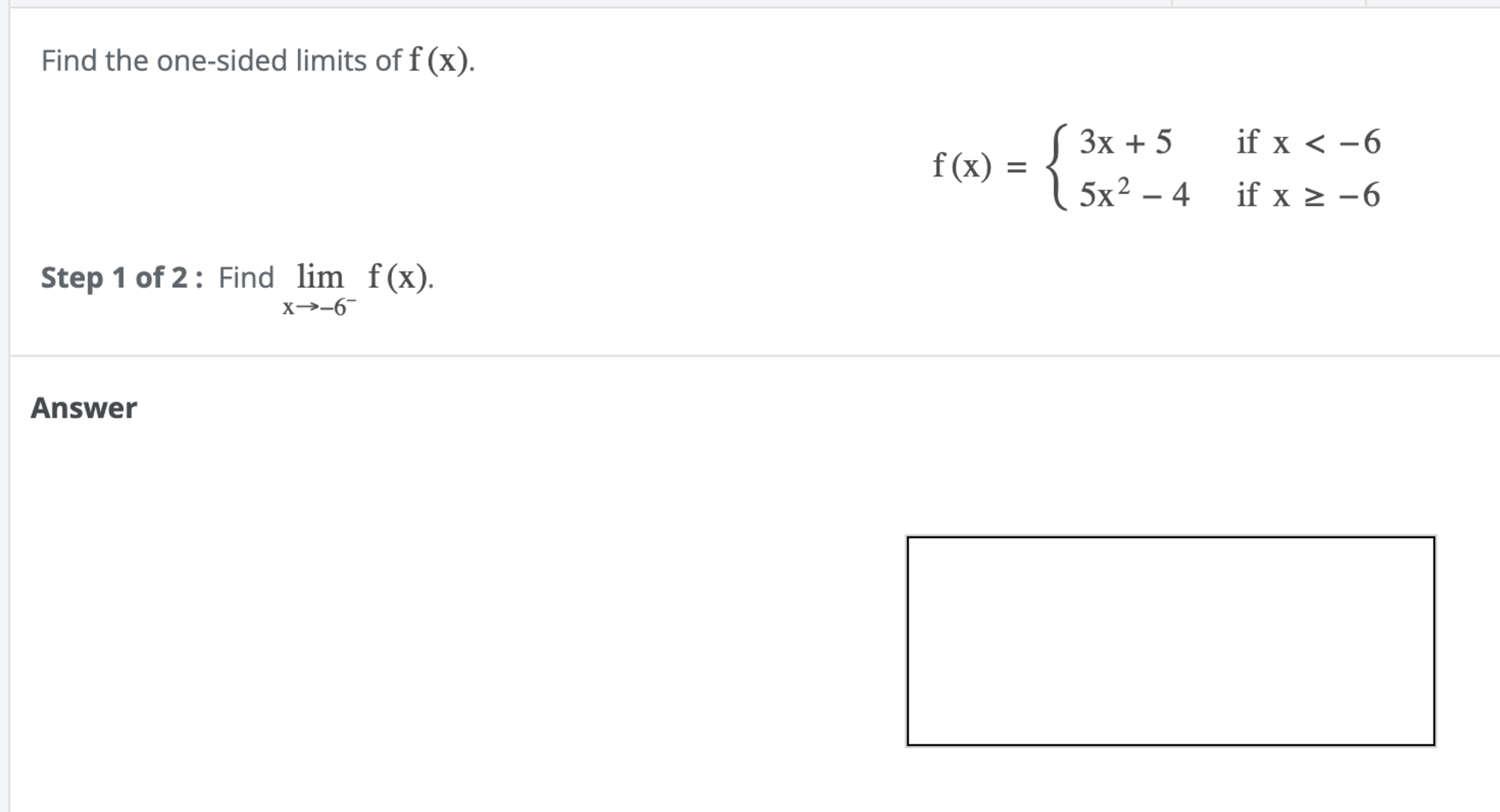 Solved Find the one-sided | Chegg.com