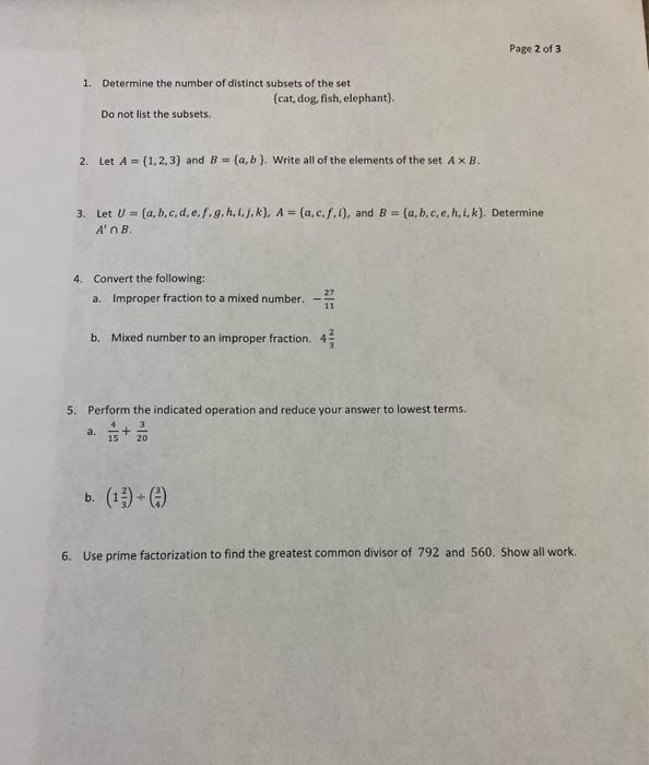 Solved 1. Determine the number of distinct subsets of the | Chegg.com