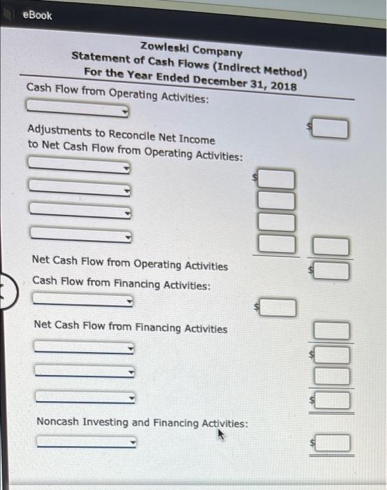 Solved Use the following excerpts from Zowleski Company's | Chegg.com