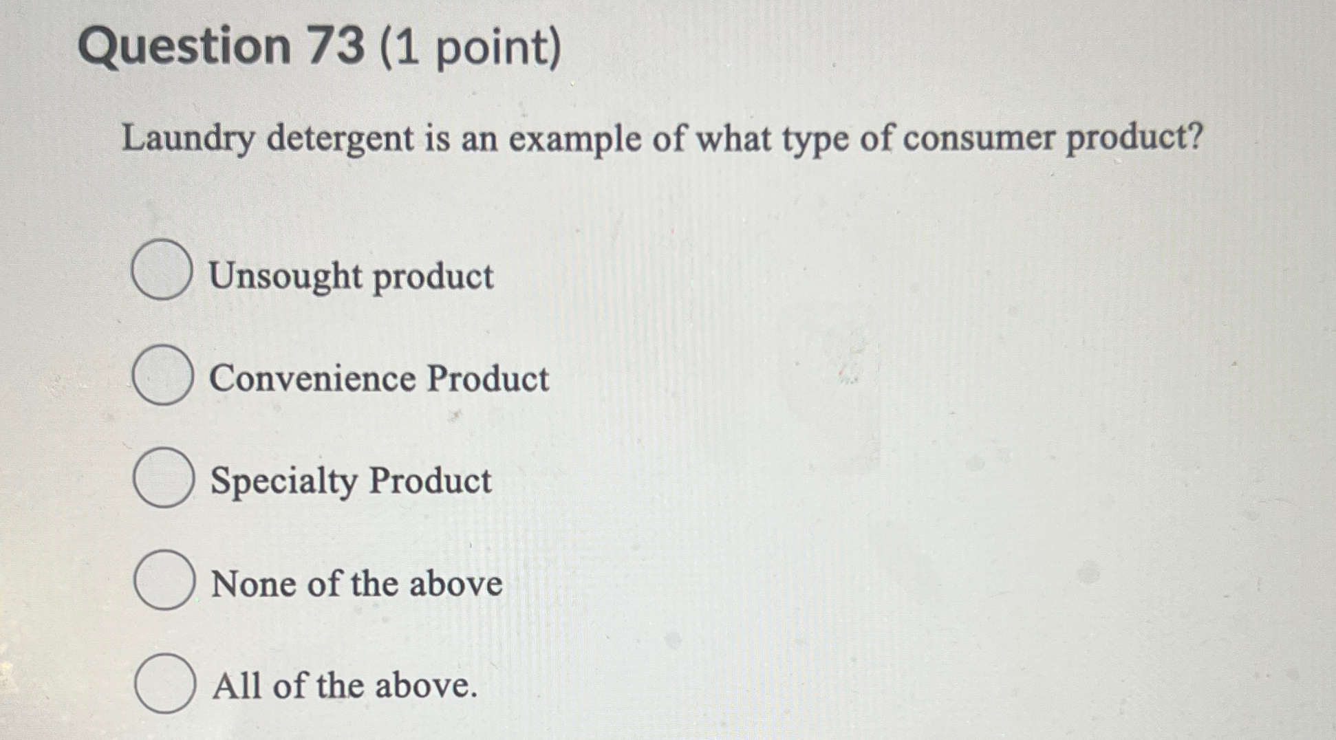 Solved Question 73 (1 ﻿point)Laundry detergent is an example | Chegg.com