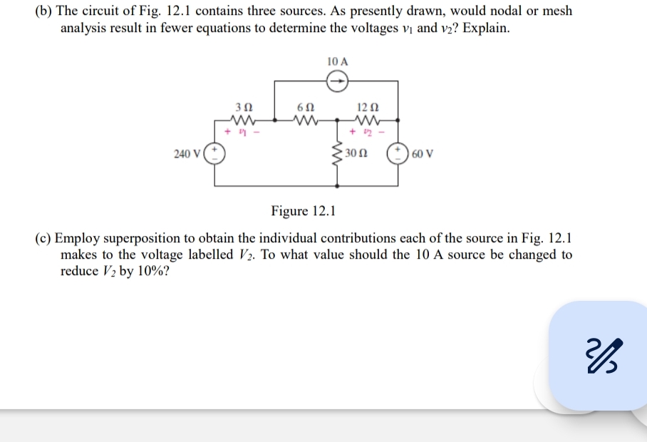 Solved (b) ﻿The circuit of Fig. 12.1 ﻿contains three | Chegg.com