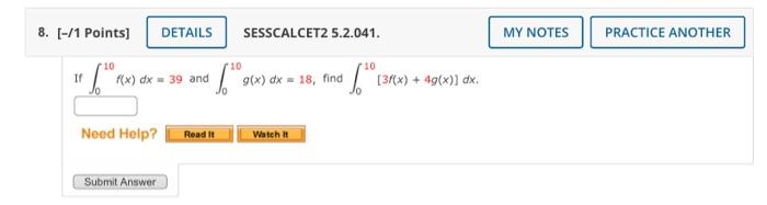 Solved ∫010f(x)dx=39 and ∫010g(x)dx=18, find | Chegg.com