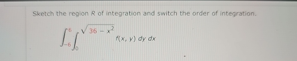 Sketch the region R ﻿of integration and switch the | Chegg.com
