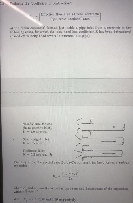 Solved 7.3 Estimate the "coefficient of contraction": | Chegg.com
