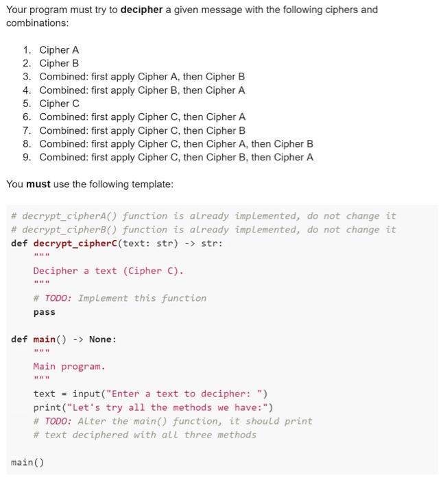Solved Cipher A is a shifting cipher. Each letter in the | Chegg.com