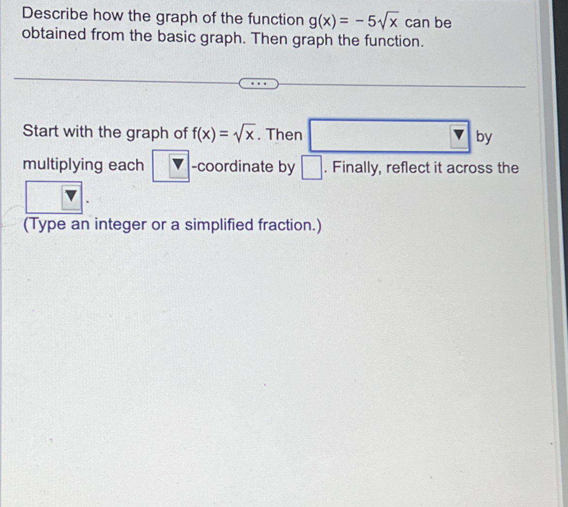 Solved Describe how the graph of the function g(x)=-5x2 ﻿can | Chegg.com