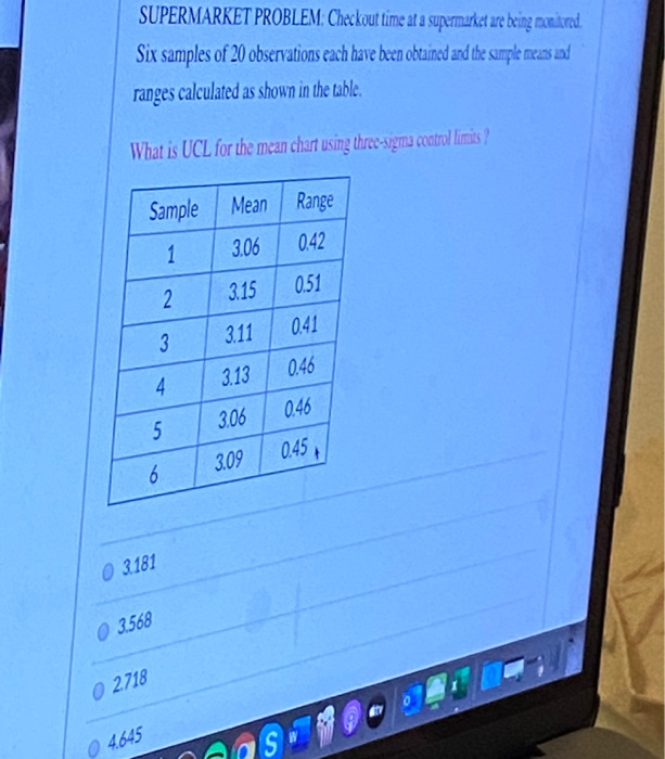 Solved SUPERMARKET PROBLEM: Checkout time at a supermarket | Chegg.com
