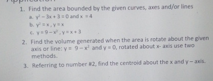 Solved Find the area bounded by the given curves, axes | Chegg.com