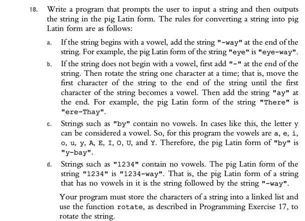 Solved 18. Write a program that prompts the user to input a | Chegg.com