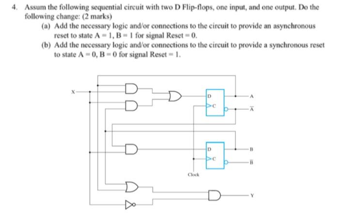 Solved 4. Assum the following sequential circuit with two D | Chegg.com