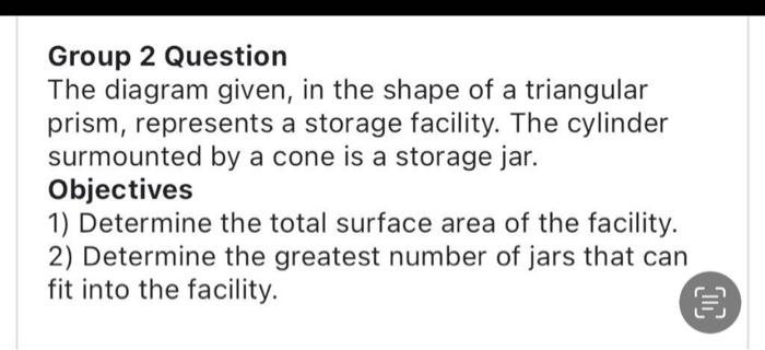 Group 2 Question The diagram given, in the shape of a | Chegg.com