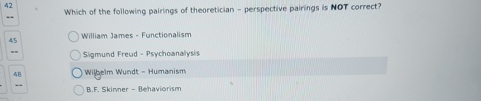 Solved 42Which of the following pairings of theoretician - | Chegg.com