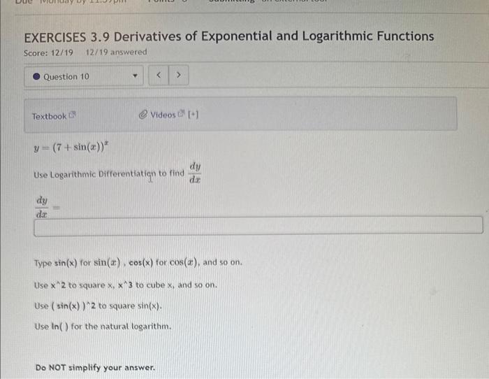 Solved exercises 3.9. #10here is an example of the format | Chegg.com