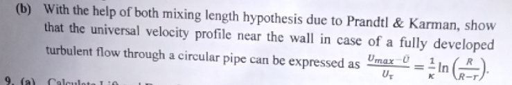 (b) ﻿With the help of both mixing length hypothesis | Chegg.com