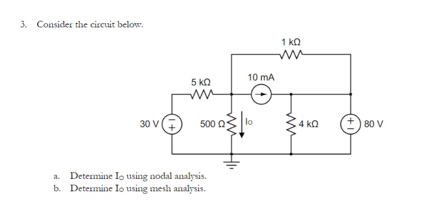 Solved Consider the circuit below.a. ﻿Determine I@ ﻿using | Chegg.com