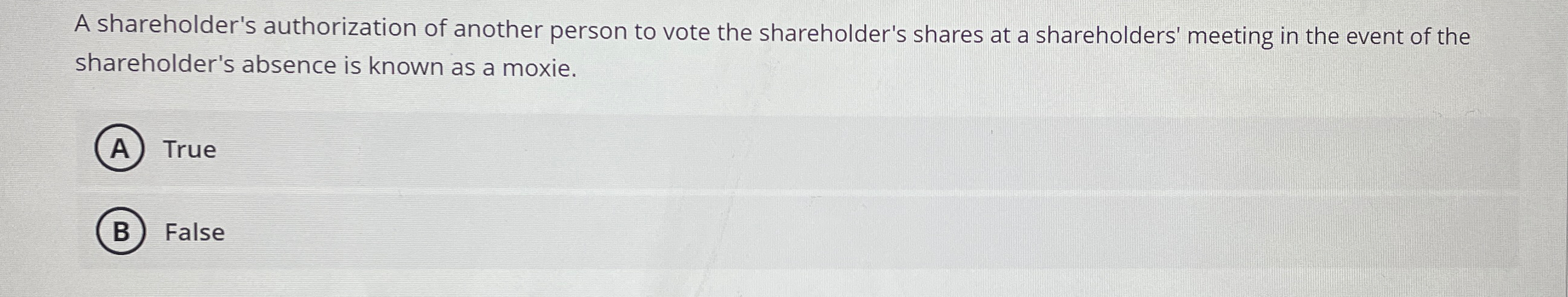 Solved A shareholder's authorization of another person to | Chegg.com