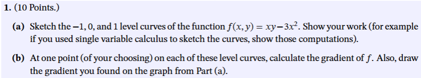 Solved (a) ﻿Sketch the -1,0, ﻿and 1 ﻿level curves of the | Chegg.com