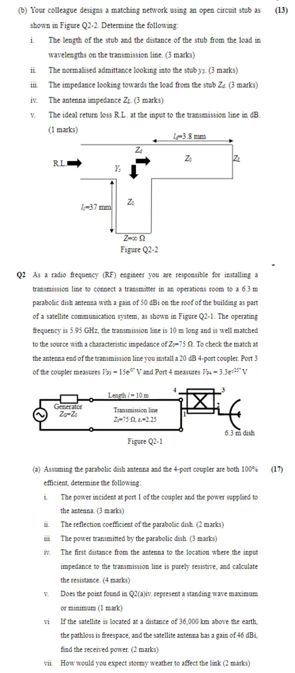 (b) ﻿Your colleague designs a matching network using | Chegg.com