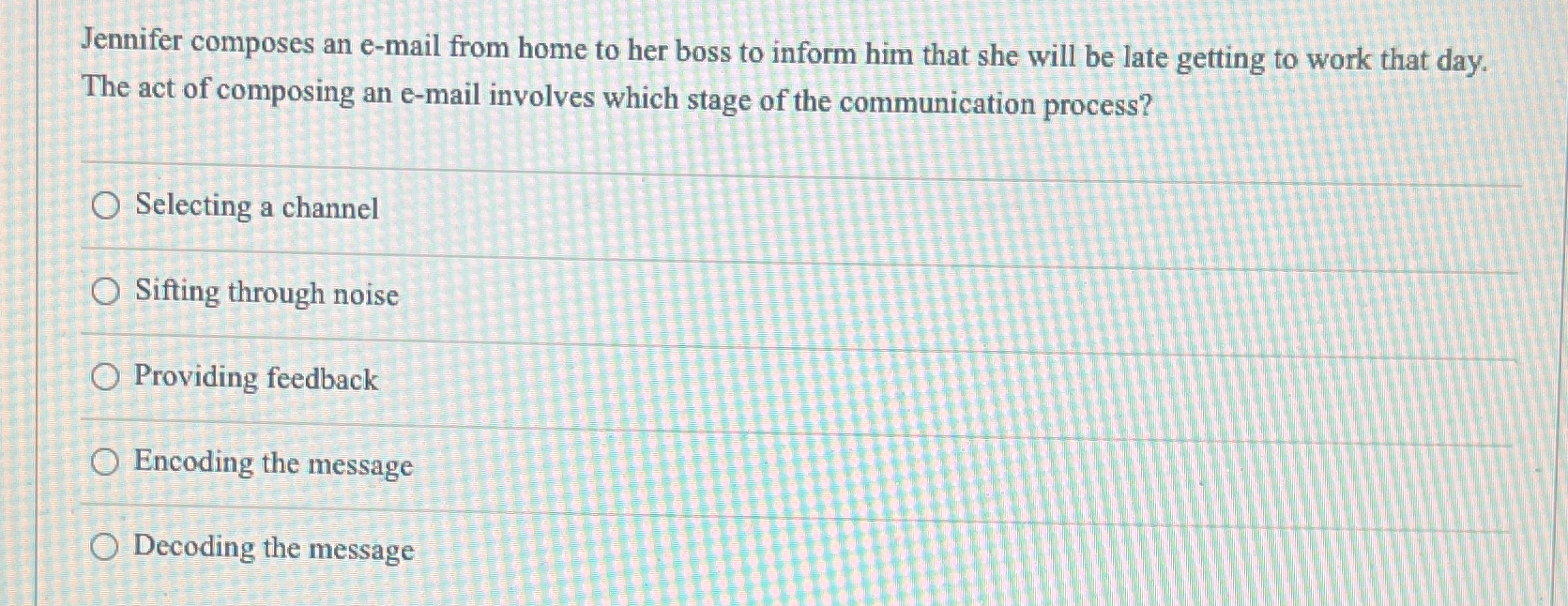 Solved Jennifer composes an e-mail from home to her boss to | Chegg.com
