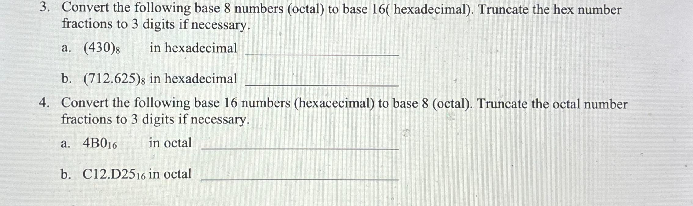 Solved THIS IS VERY URGENT! PLEASE DO THE FOLLOWING: Convert | Chegg.com