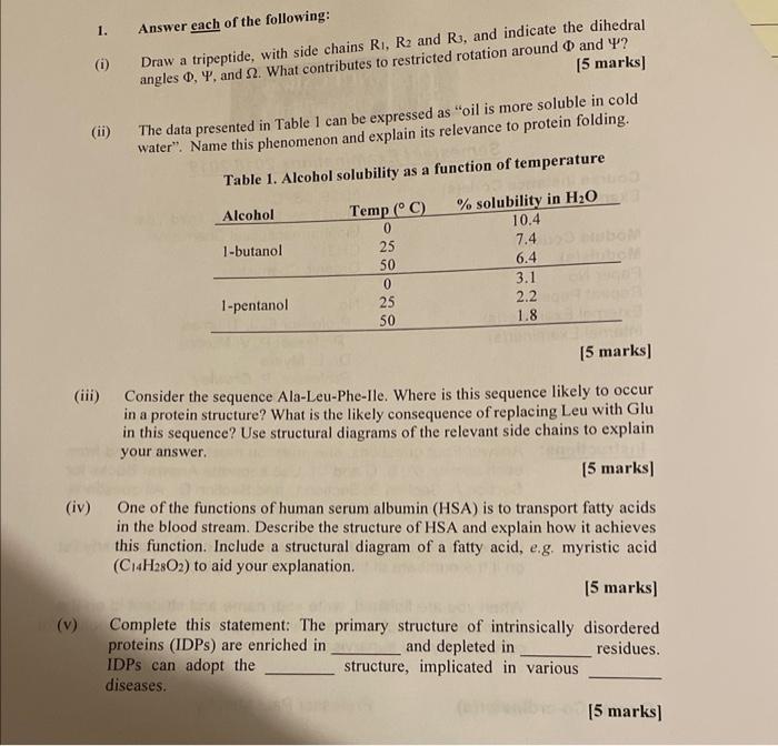 1. Answer each of the following: (i) Draw a | Chegg.com