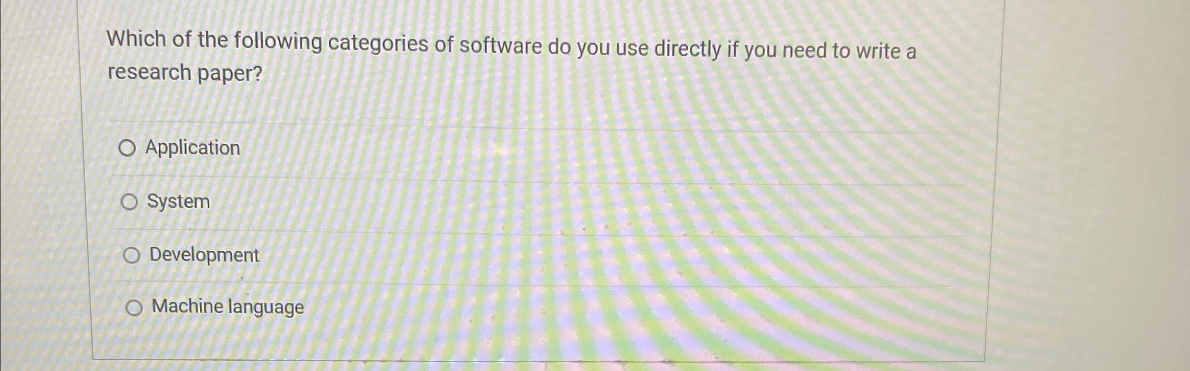 Solved Which of the following categories of software do you | Chegg.com