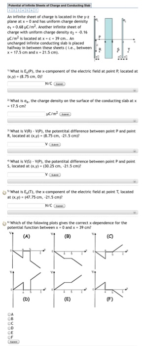 Solved Potential of Infinite Sheets of Charge and Conducting | Chegg.com